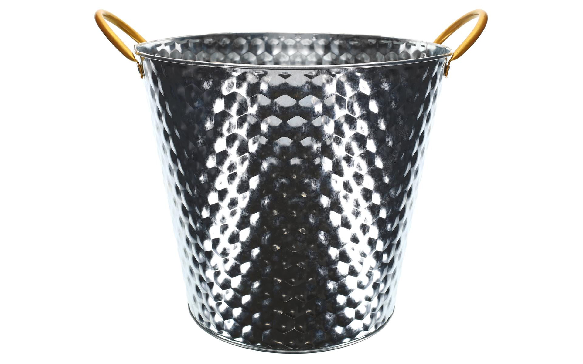 Mainstay Silver Hammered Galvanized Bucket 12.25X12.25 - Walmart.com