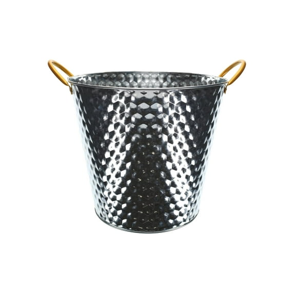 Mainstay Silver Hammered Galvanized Bucket 12.25X12.25 - Walmart.com