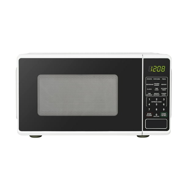 Mainstays 0.7 Cu ft Countertop Microwave Oven, 700 Watts, White ...