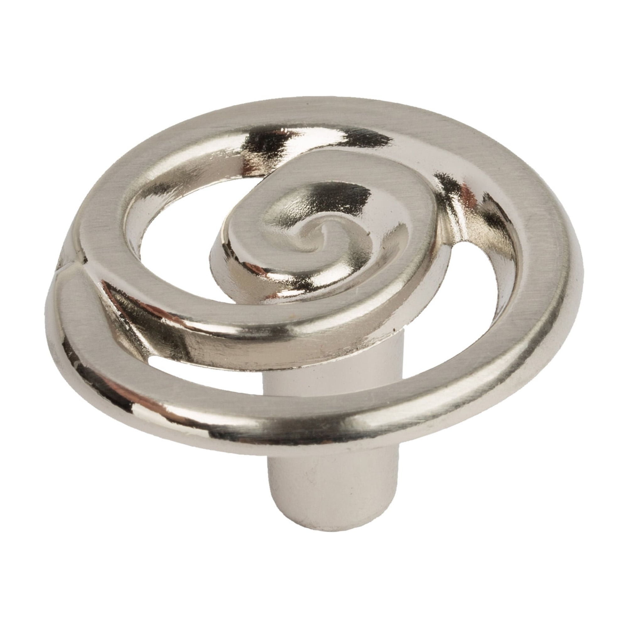 Mainstays 1-1/3" (34mm) Swirl Cabinet Knob, Satin Nickel, 2 Pack ...