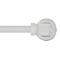Mainstays 3/4" Filigree Ball Single Curtain Rod, White, 30-84 ...