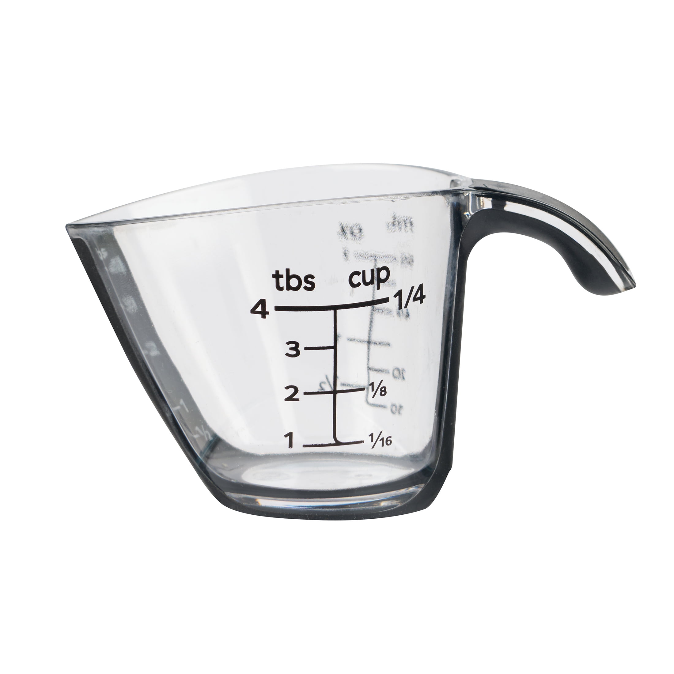 Mainstays 1/4C Plastic Mini Measuring Cup, Black/Transparent - Walmart ...
