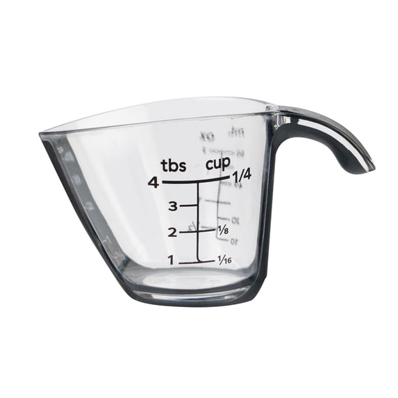 Mainstays ¼ Cup Plastic Measuring Cup Black Transparent with Tapered ...