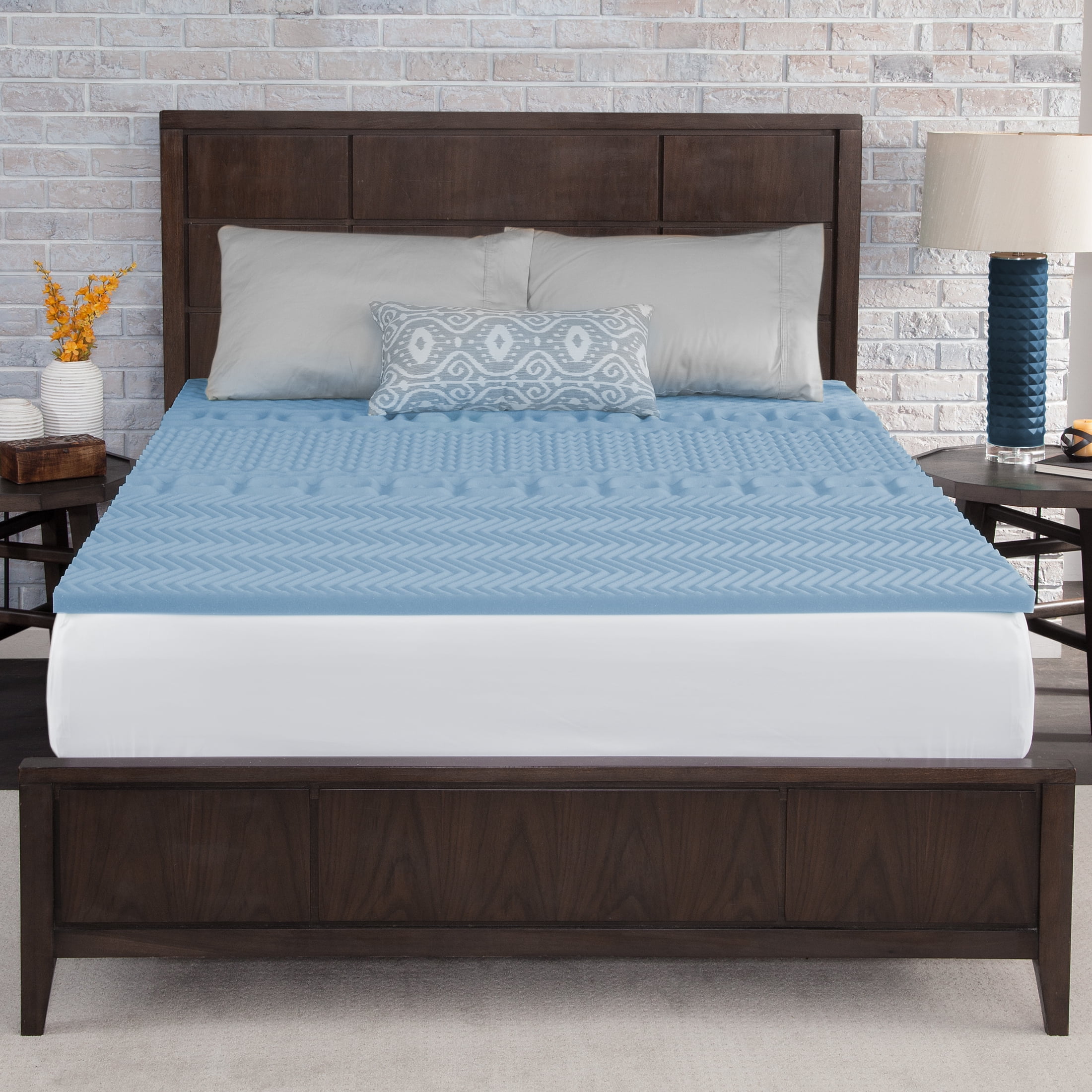 Mainstays 1.5 7 Zone Reversible Memory Foam Mattress Topper Twin Twin XL Walmart