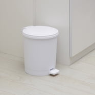 Mainstays Basic White Plastic Bathroom Trash Can 2.64 Gallon - Walmart ...