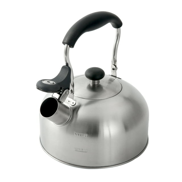 Mainstays 1.8-Liter Whistle Tea Kettle, Induction Compatible, Stainless ...