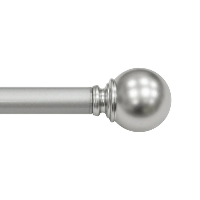 Mainstays 1" Ball Single Curtain Rod, Nickel, 30-84" - Walmart.com