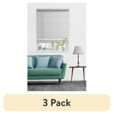 (2 pack) Mainstays 1 in. Cordless, Room Darkening Vinyl Blind, Gray, 46 ...