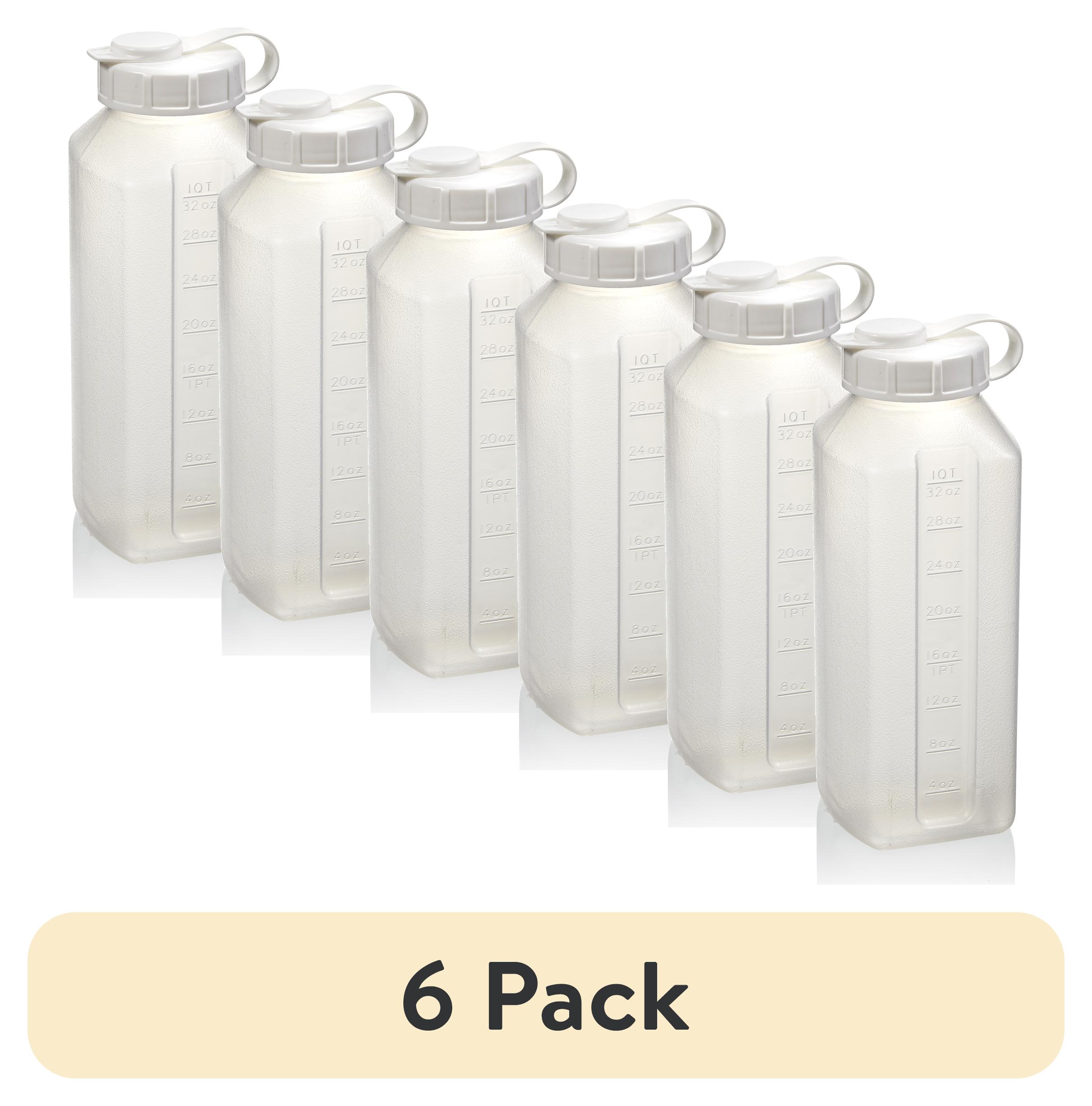 (6 pack) Mainstays 1 Quart Refrigerator Shaker Bottle, Mixer Container ...