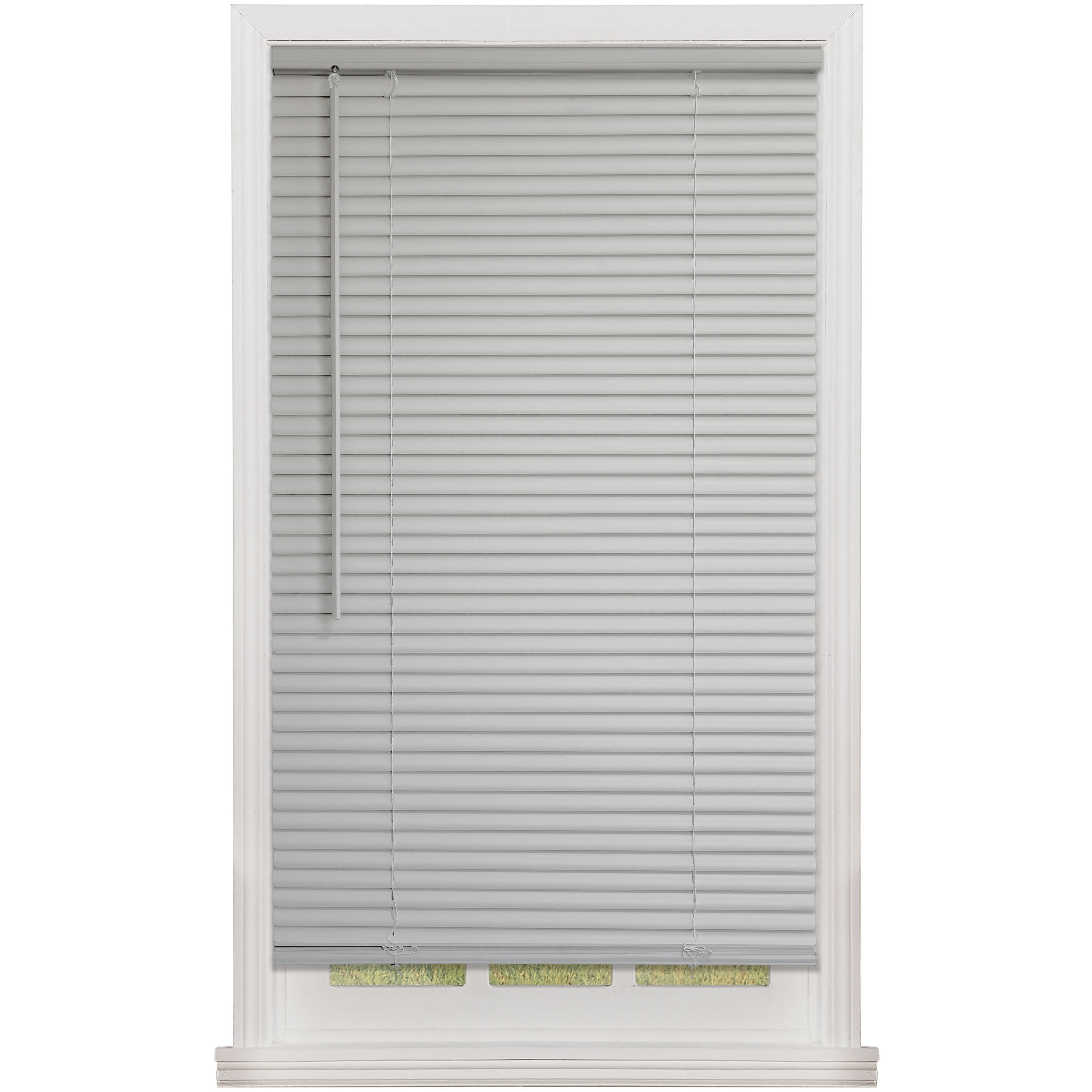 Mainstays 1 in Cordless Room Darkening Vinyl Window Blinds, Gray, 29 in ...