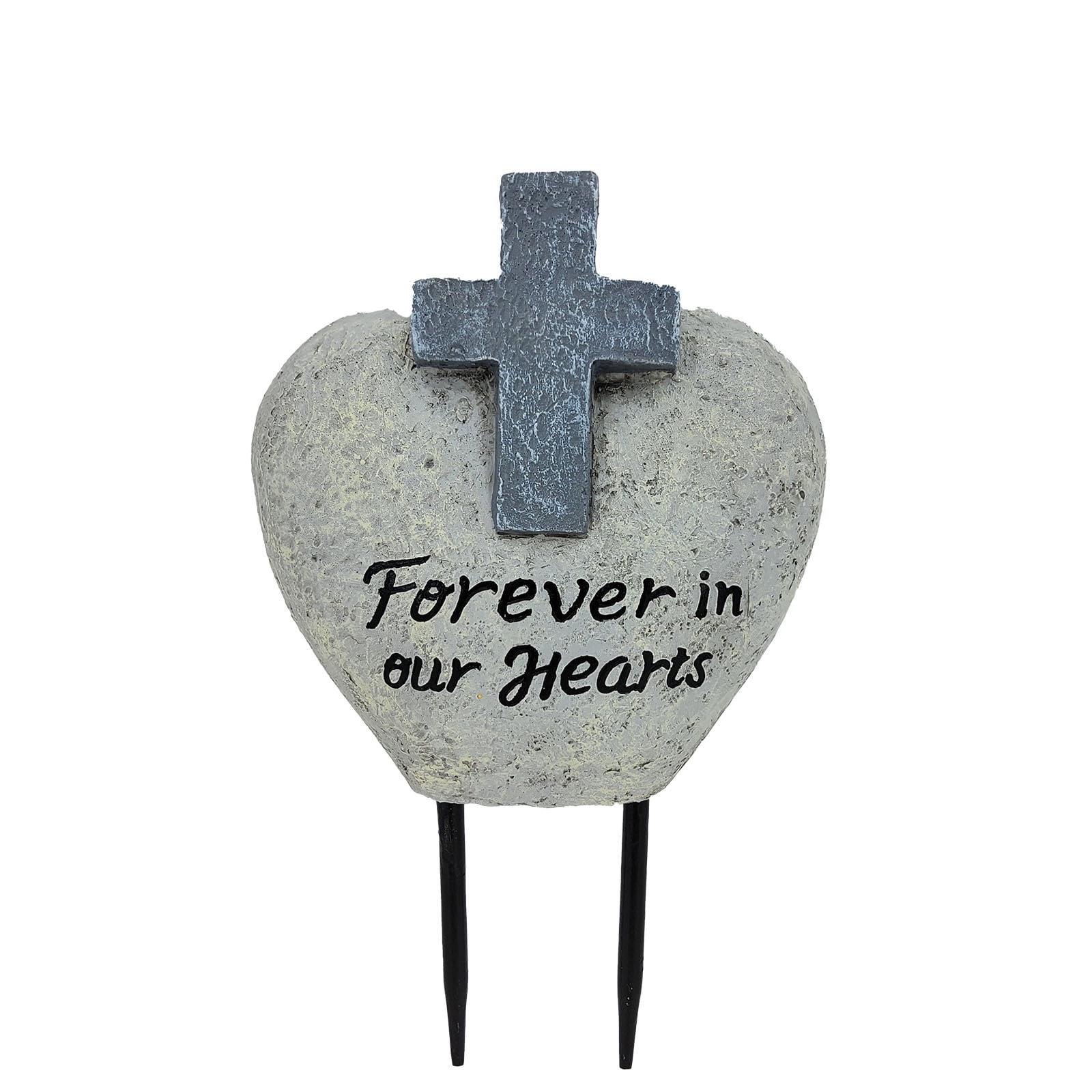 Mainstays 10.7"H Memorial Standing Stone, Cross Design Gray Color ...