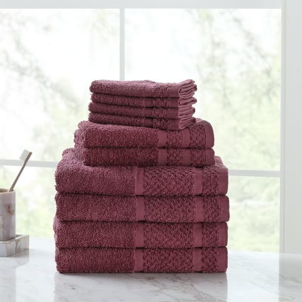 Mainstays 10 Piece Bath Towel Set with Upgraded Softness & Durability ...