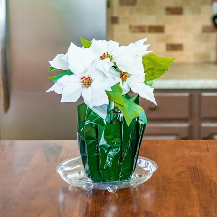 16 in. Clear Vinyl Plastic Plant Saucer for Indoor Planters with ...