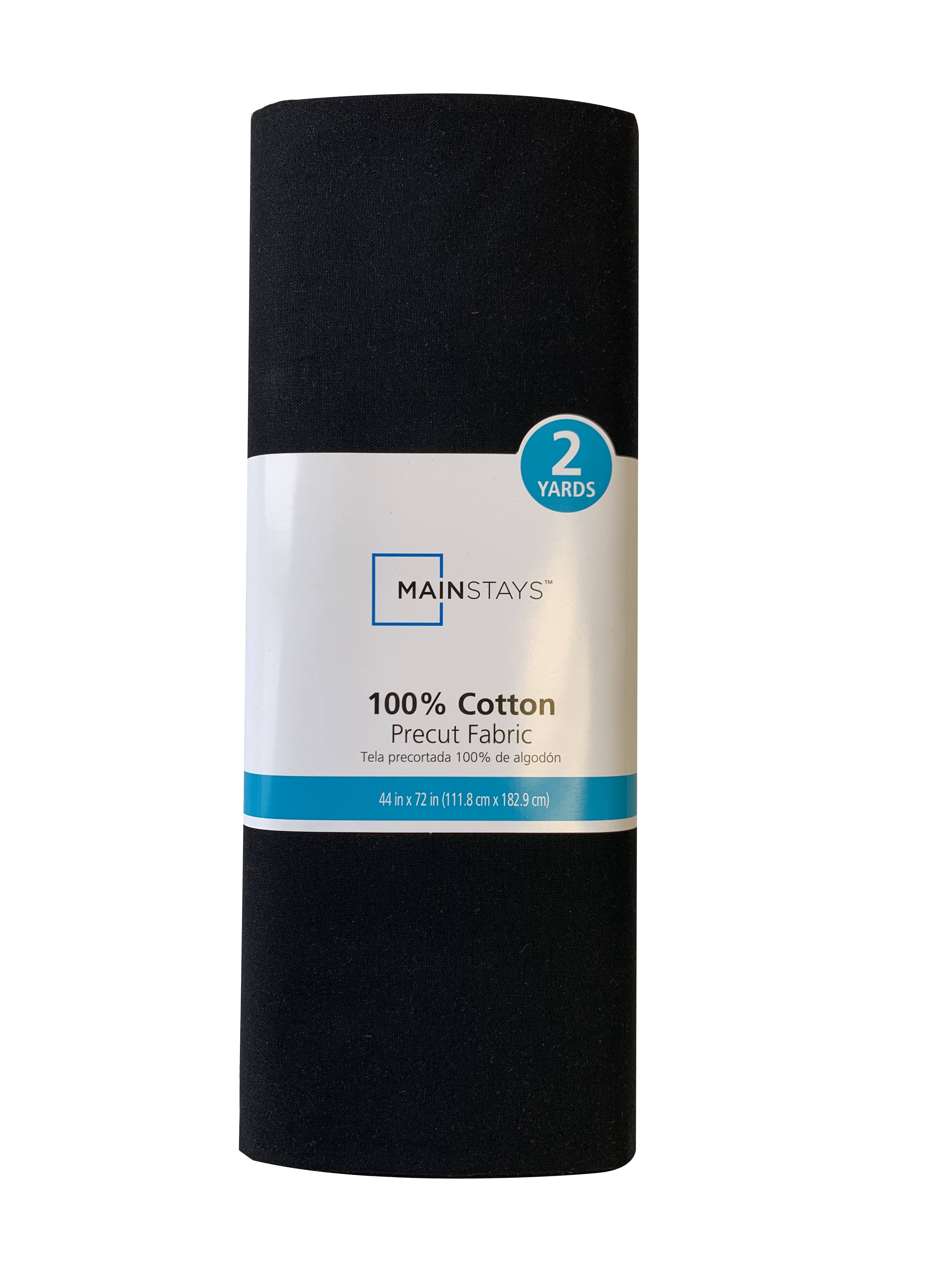 Mainstays 100% Cotton 44" Wide x 2 Yards Precut Fabric Solid Black ...