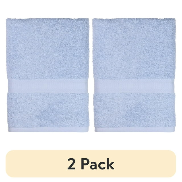 (2 pack) Mainstays 100% Cotton Bath Sheet, Super Soft and Highly Absorbent Basic Solid Premium ...