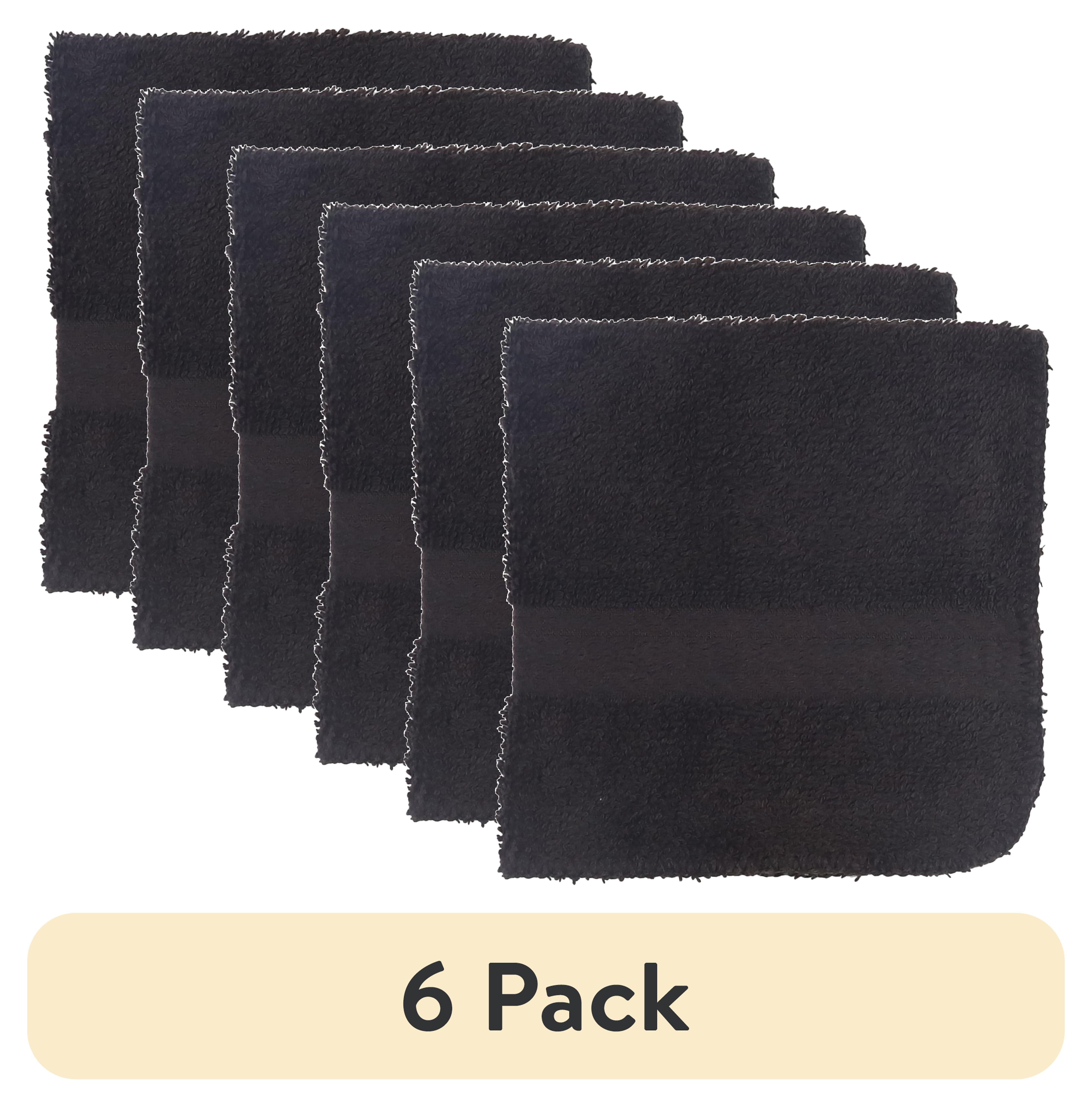 Mainstays 6 Pack 100% Cotton Washcloths, Soft & Absorbent, 12x12 in ...
