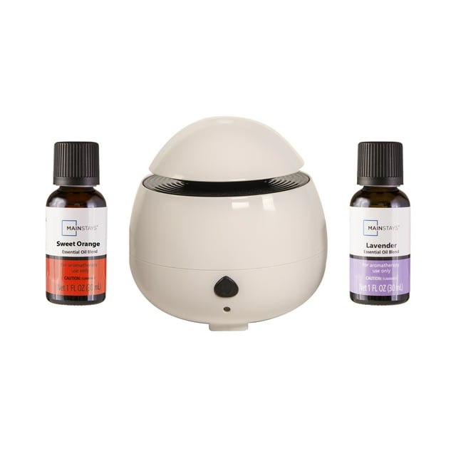 Mainstays 100% Pure Essential Oil 3 Piece 50 mL Diffuser Set, White ...
