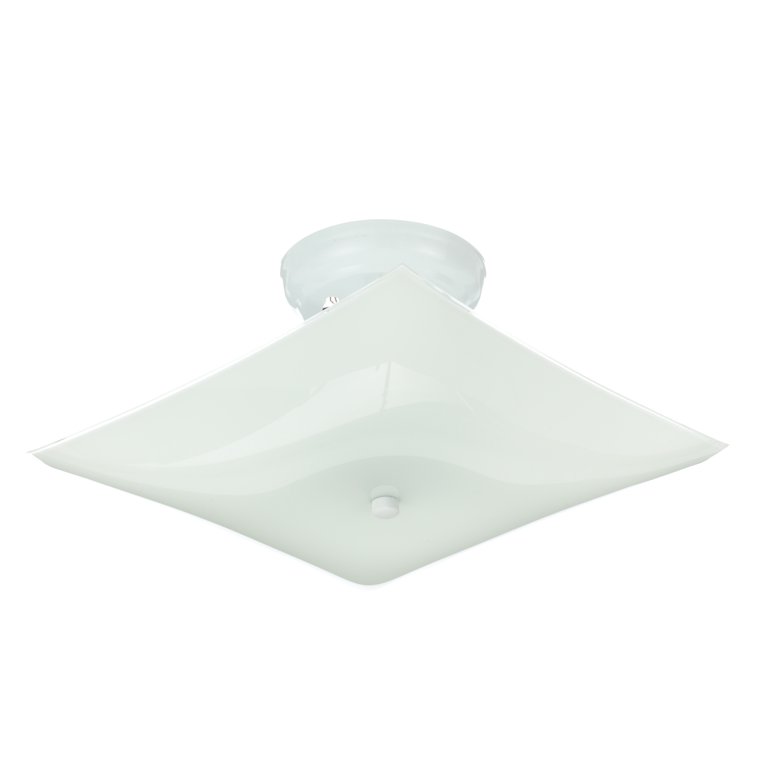 Flush Ceiling Light White Plastic 2 5
