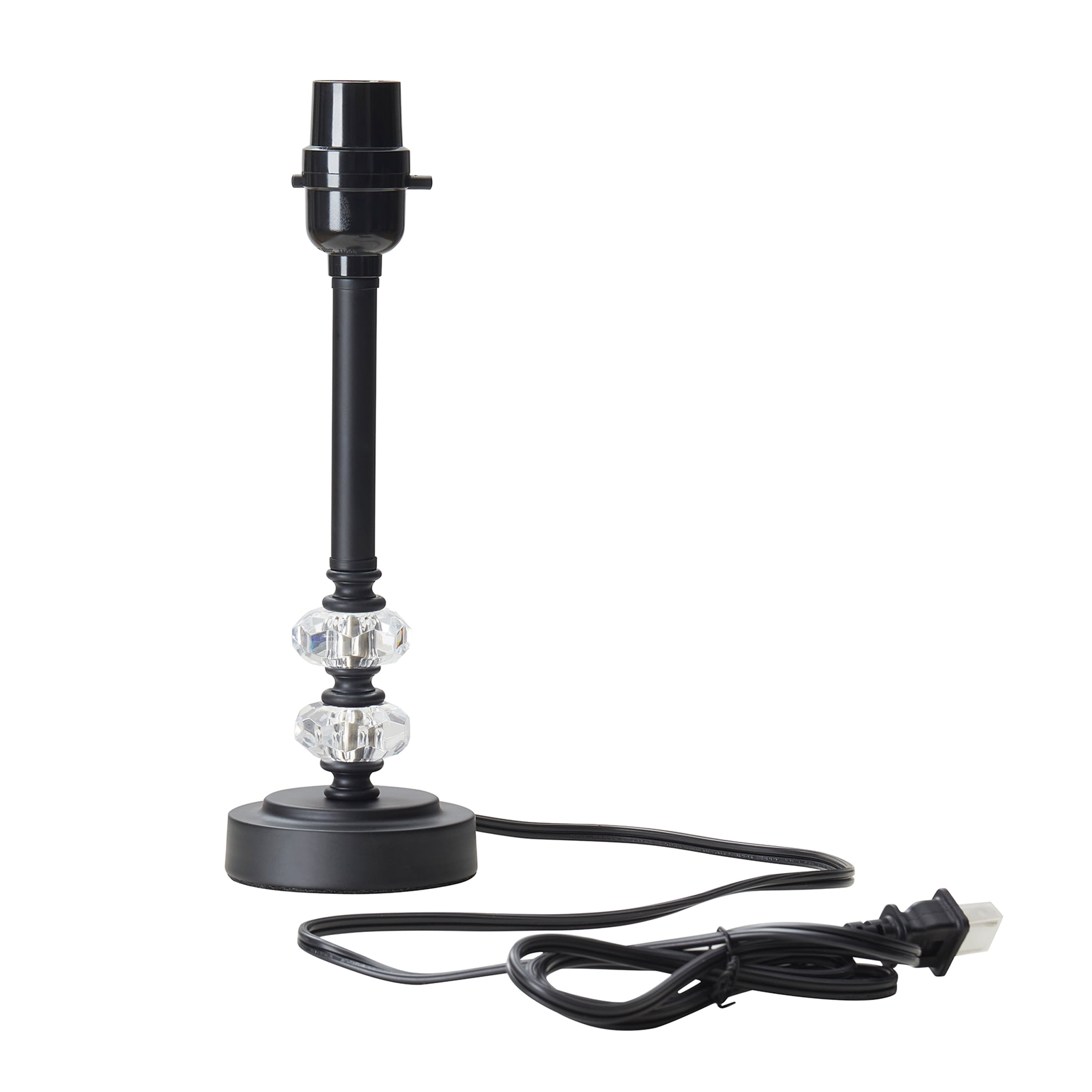Mainstays 11" Crystal Faceted Accent Lamp Base with Bulb, Black ...