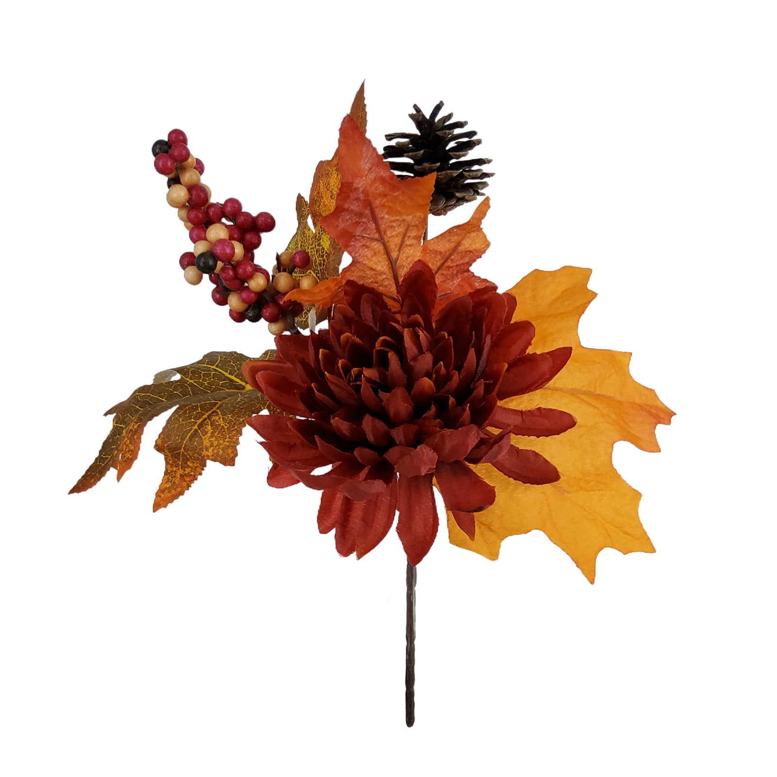 Mainstays 11in Indoor Artificial Red Mum Berry Mix Pick - Walmart.com