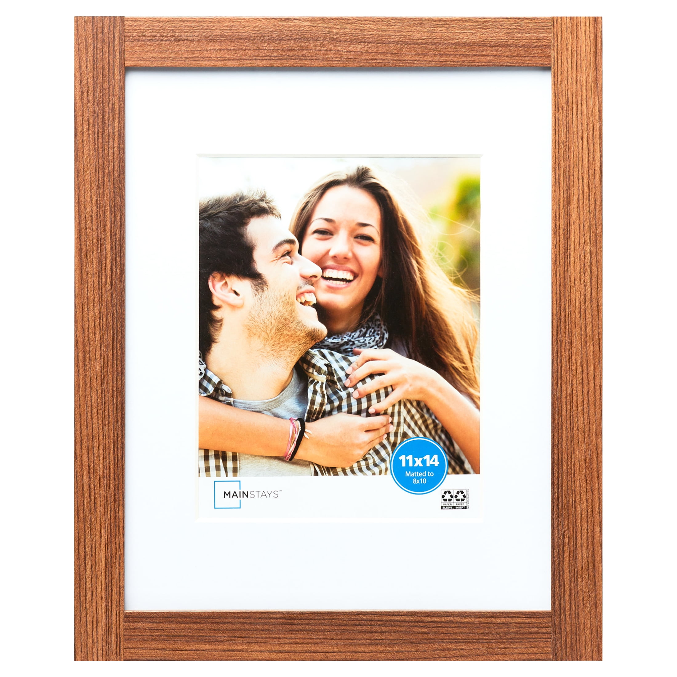 Mainstays 11x14 Walnut Finish Tabletop Frame with 8x10 Matted Photo ...