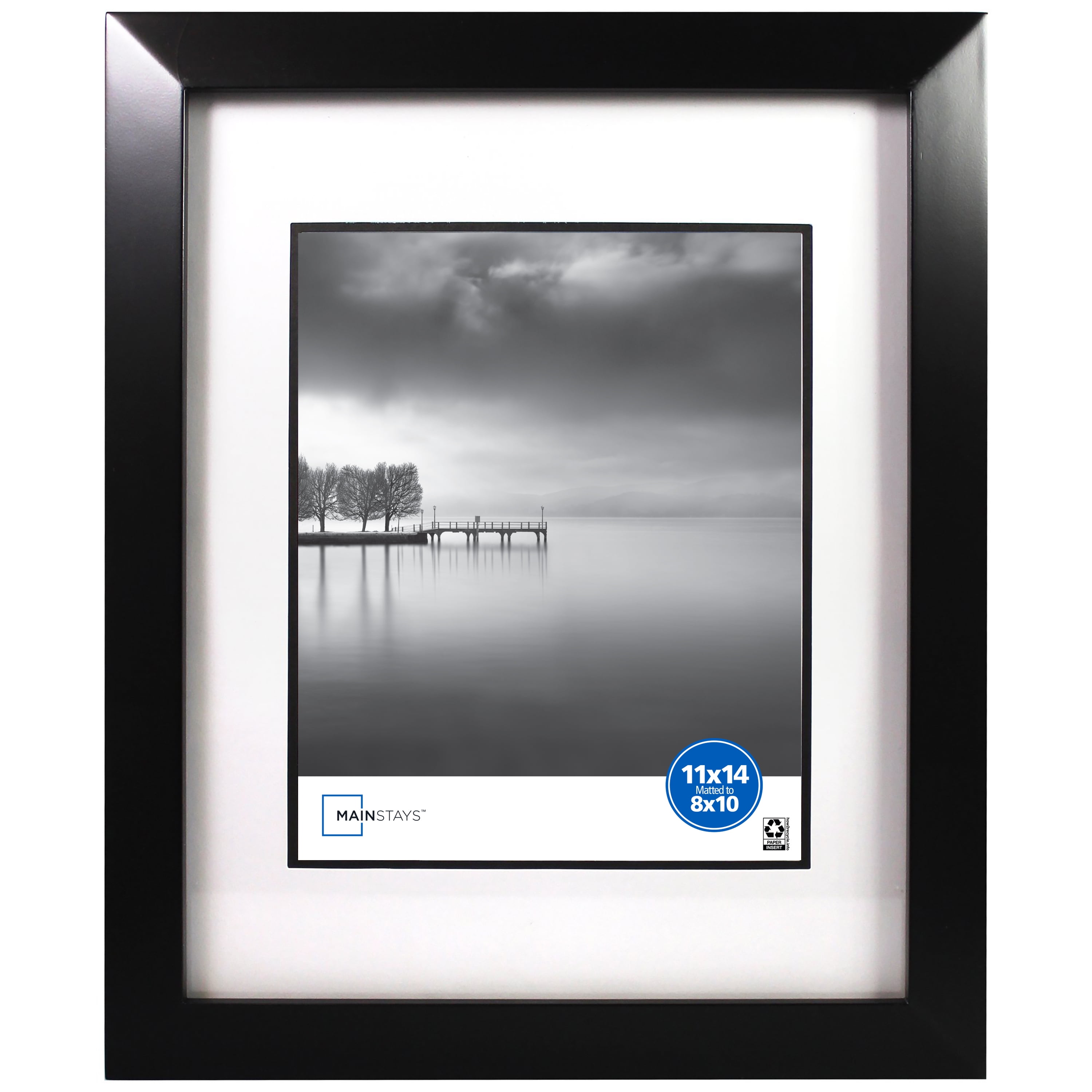 Mainstays 11x14 Matted to 8x10 Wide Beveled Tabletop Picture Frame ...