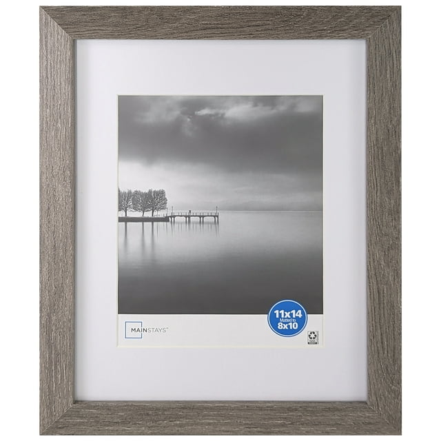 Mainstays 11x14 inch Matted to 8x10 inch Bevel Wide Rustic Gray Picture ...