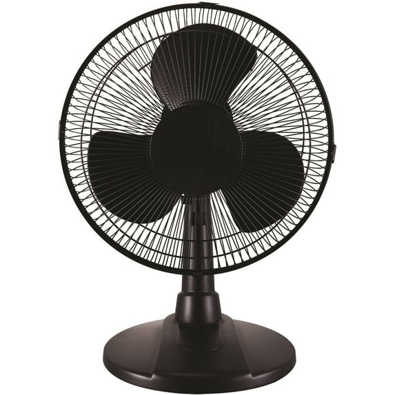 Mainstays 12" 3-Speed Oscillating Table Fan, New, FT30-13PB, Black ...