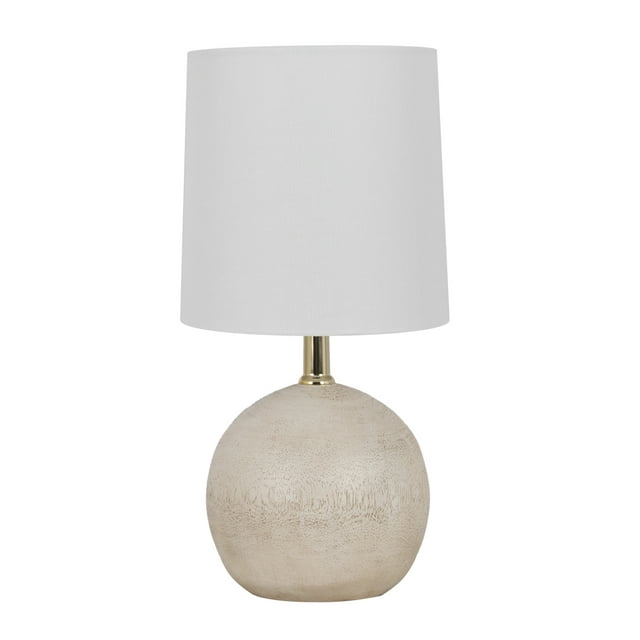Mainstays 12.75 Inch White Ball Table Lamp with White Linen Shade ...