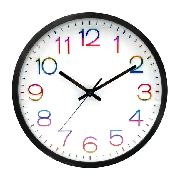 Mainstays 12" Modern Wall Clock, Multicolor Numbers - Walmart Business ...