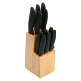 Mainstays 12 Piece Cutlery Set with Soft Grip Handles and Bamboo ...