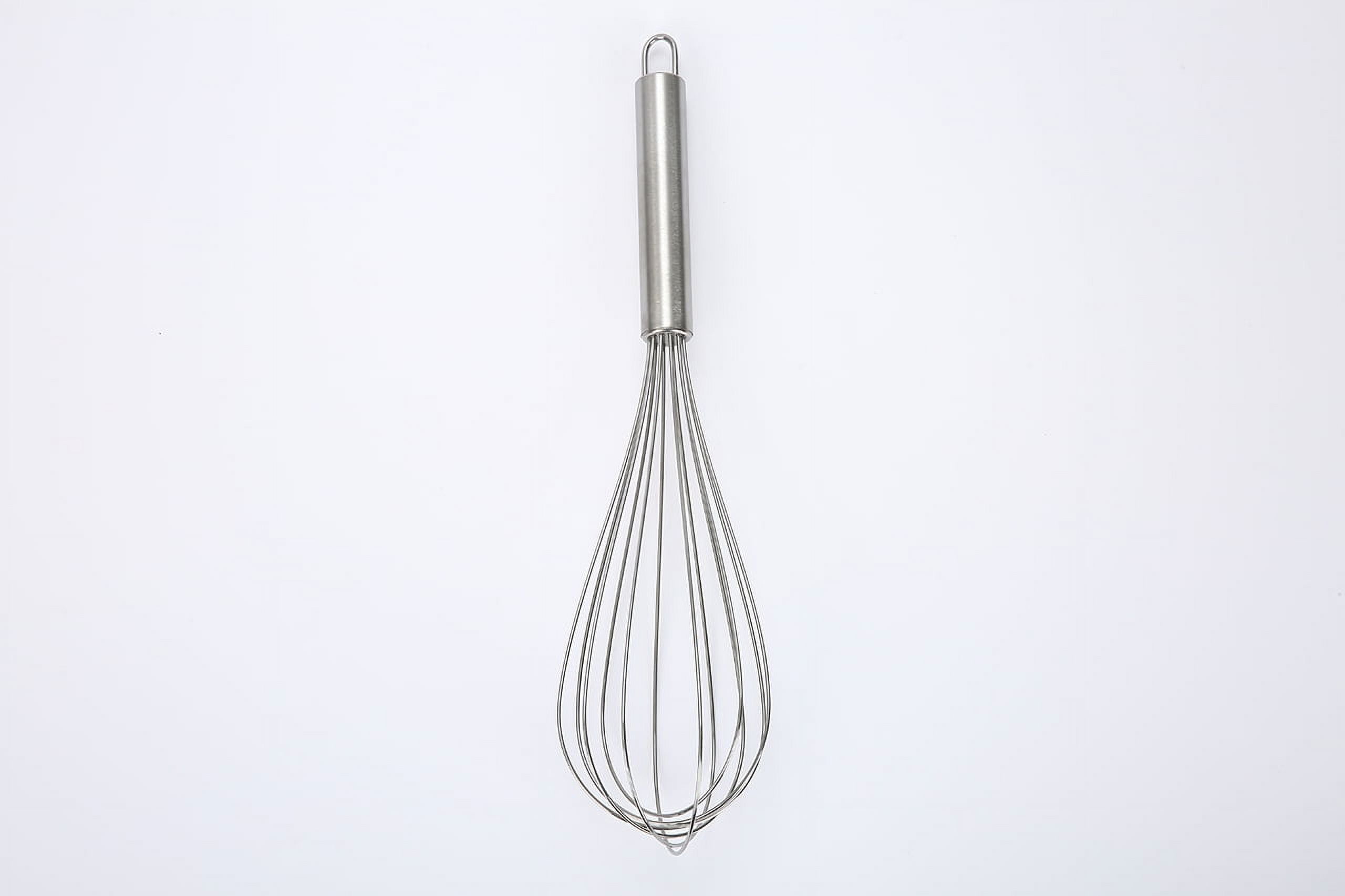 Mainstays 12-inch Stainless Steel Whisk with Loop for Hanging, Silver ...