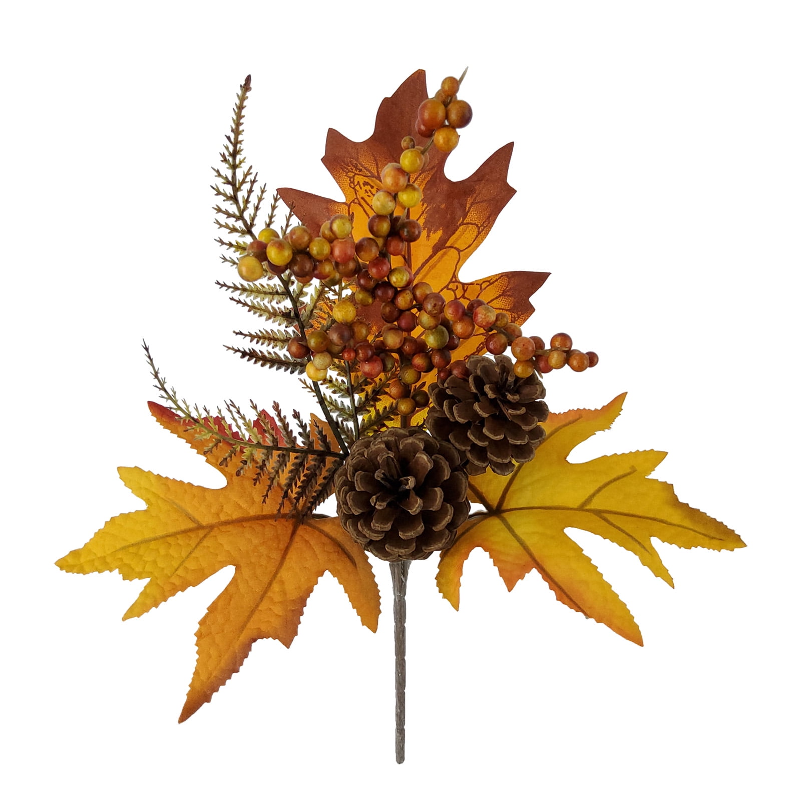 Mainstays 12in Indoor Artificial Orange Berry Pine Cone Pick - Walmart.com
