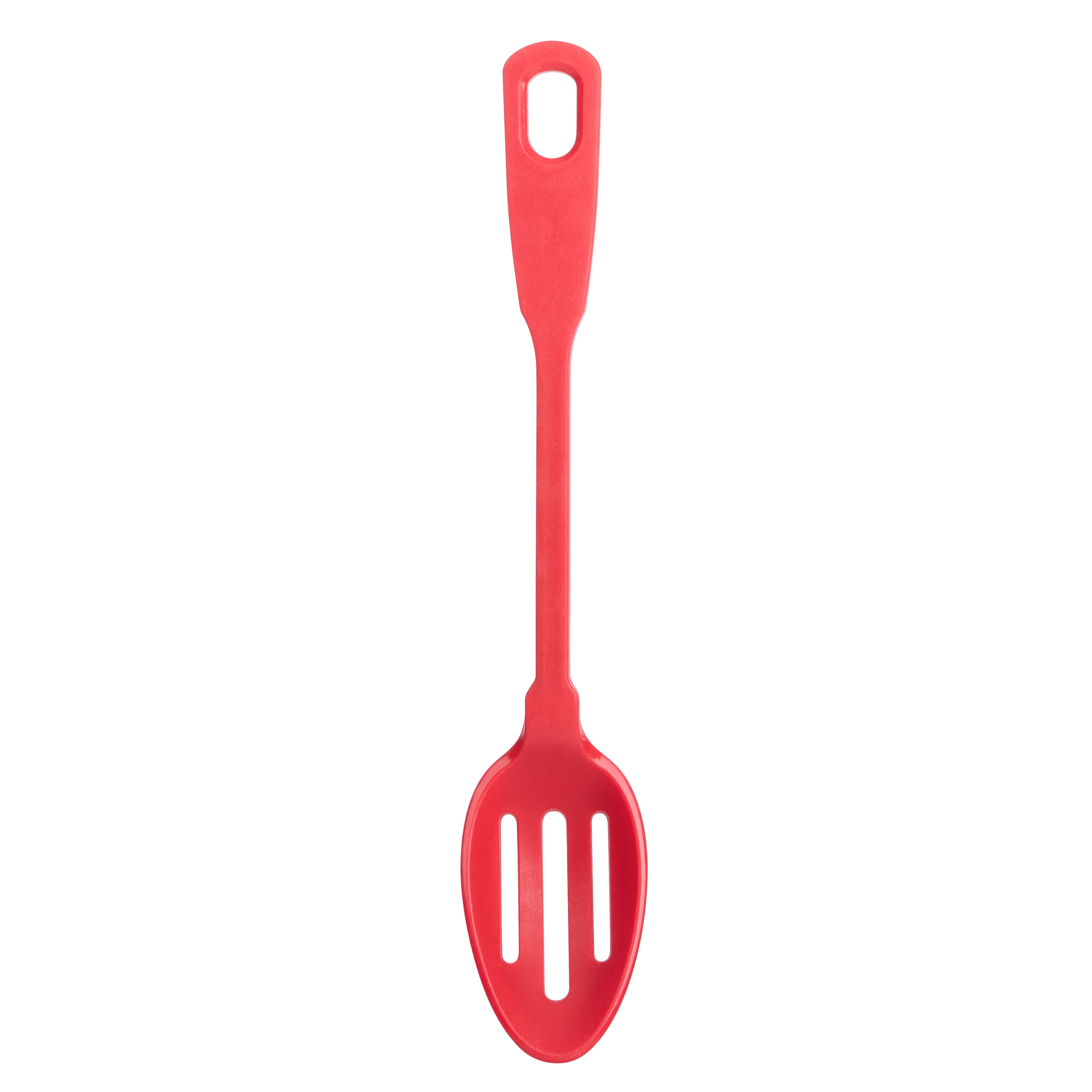 Mainstays 12in Silicone Slotted Cooking Spoon Red, Heat Resistant ...