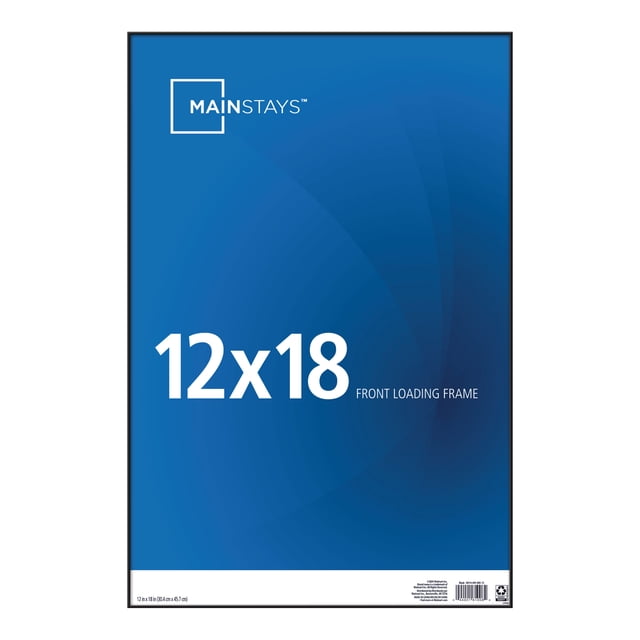 Mainstays 12x18 Black Front Loading Picture Frame For Wall Or Tabletop ...