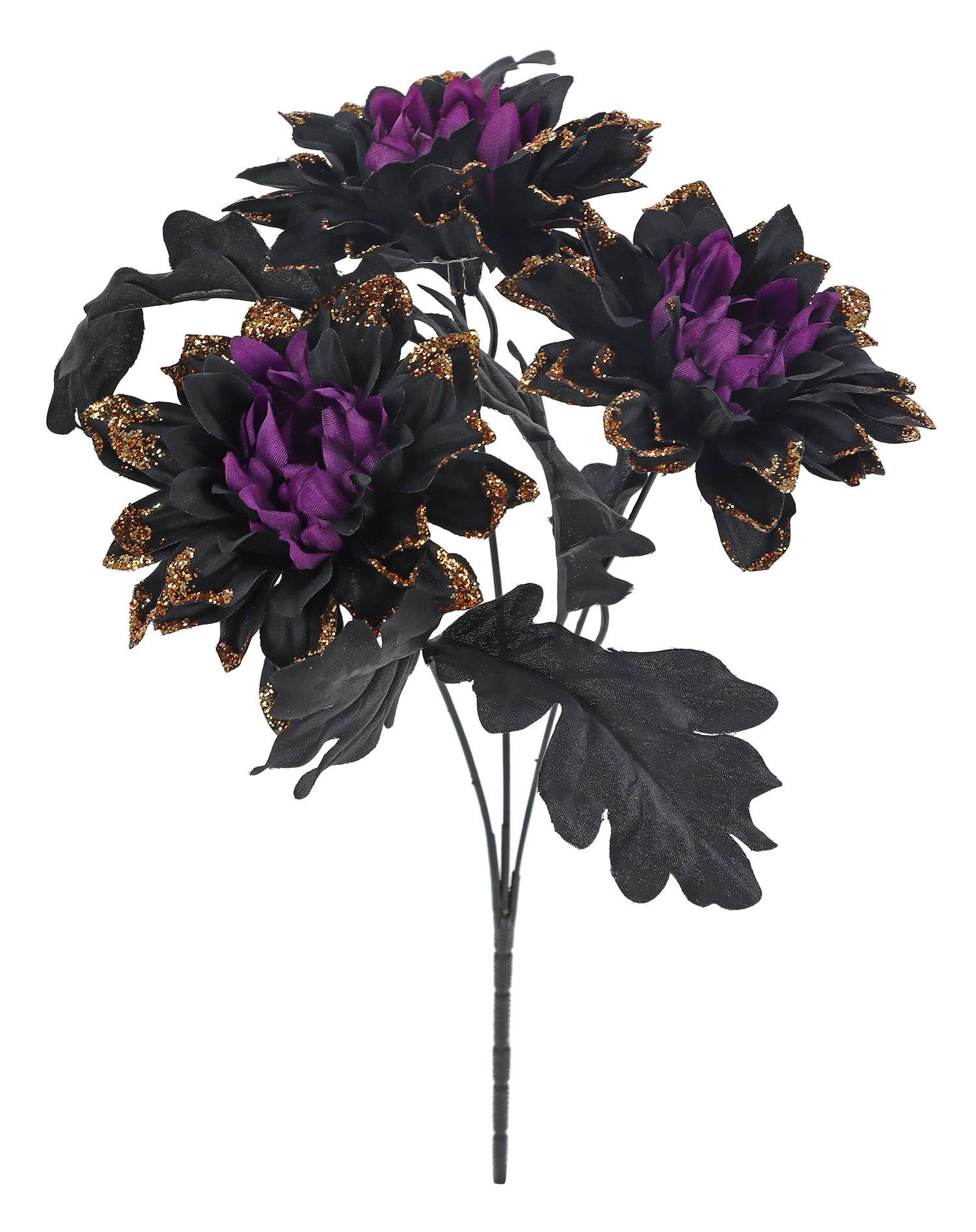Mainstays 13.5'' Artificial Floral Black and Purple Halloween Daisy ...