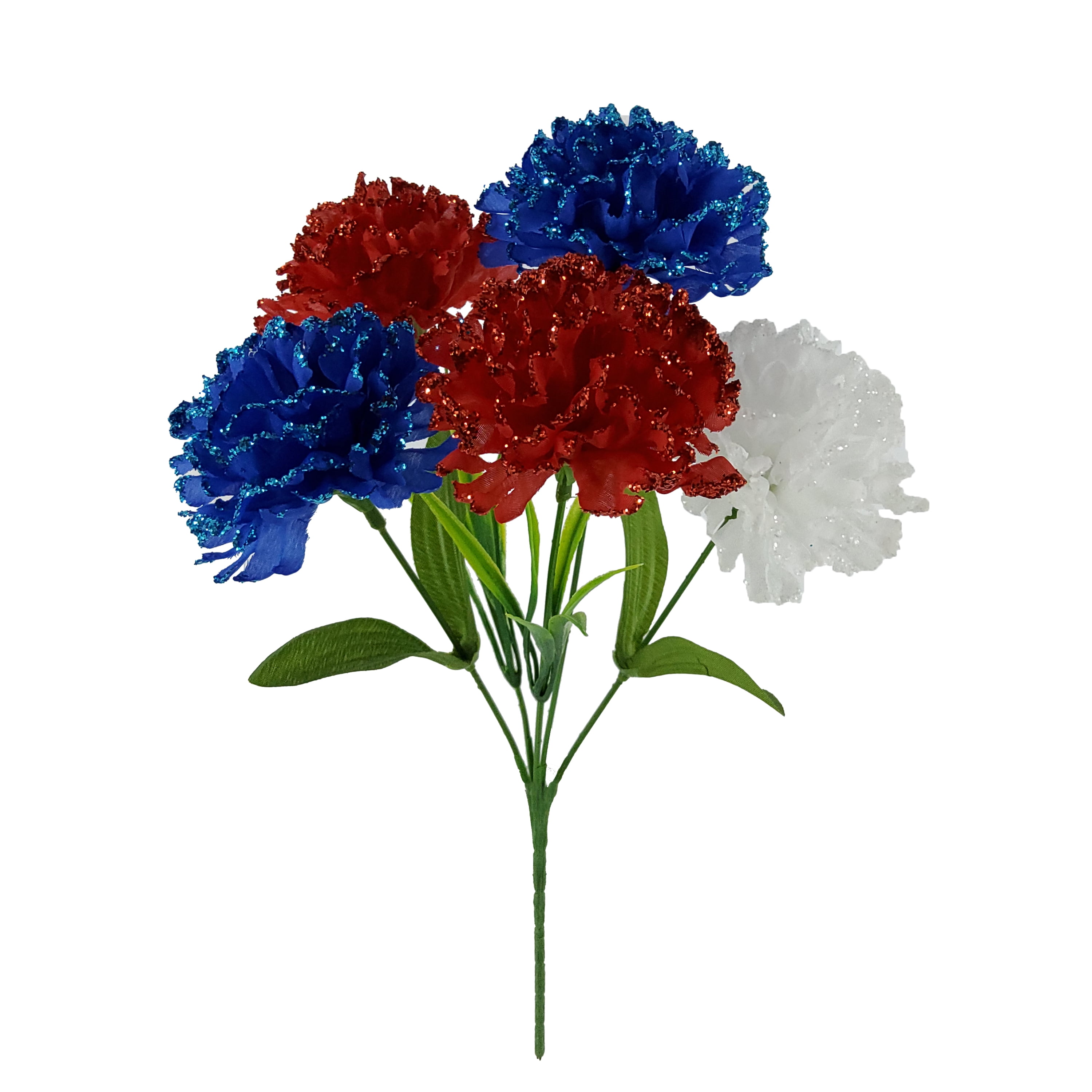 Mainstays 13.5 inches Indoor Artificial Carnation Glitter Pick, Red ...