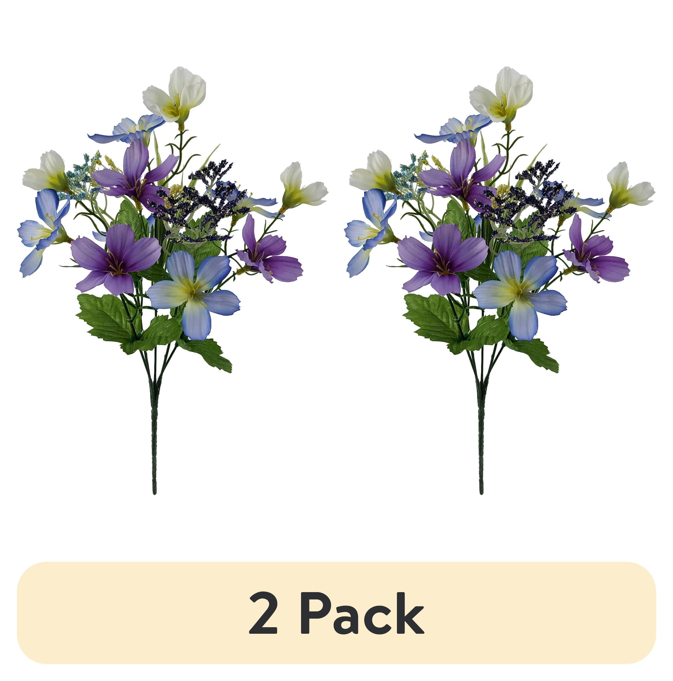 (2 pack) Mainstays 13.5in Indoor Artificial Mini Blue Flower Pick ...