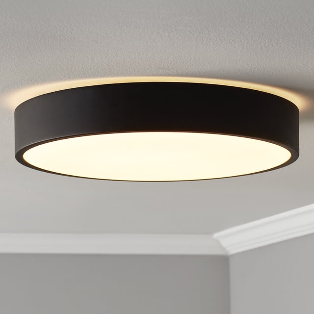 Mainstays 13" Flush Mount Light Integrated LED 3CCT Black Trim Finish ...
