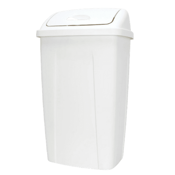 Mainstays 13 Gallon Trash Can, Plastic Swing Top Kitchen Trash Can ...
