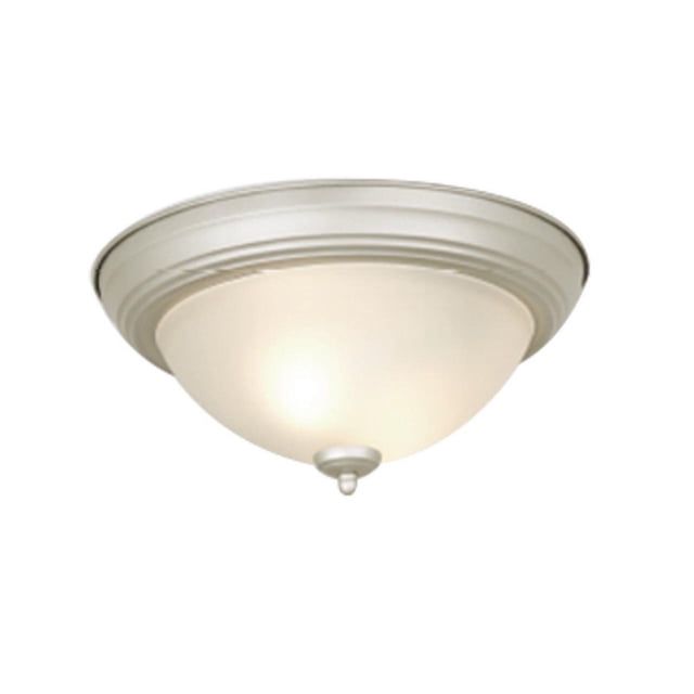 Mainstays 13in Flushmount Ceiling Light Frosted Ribbed Glass Shade LED ...
