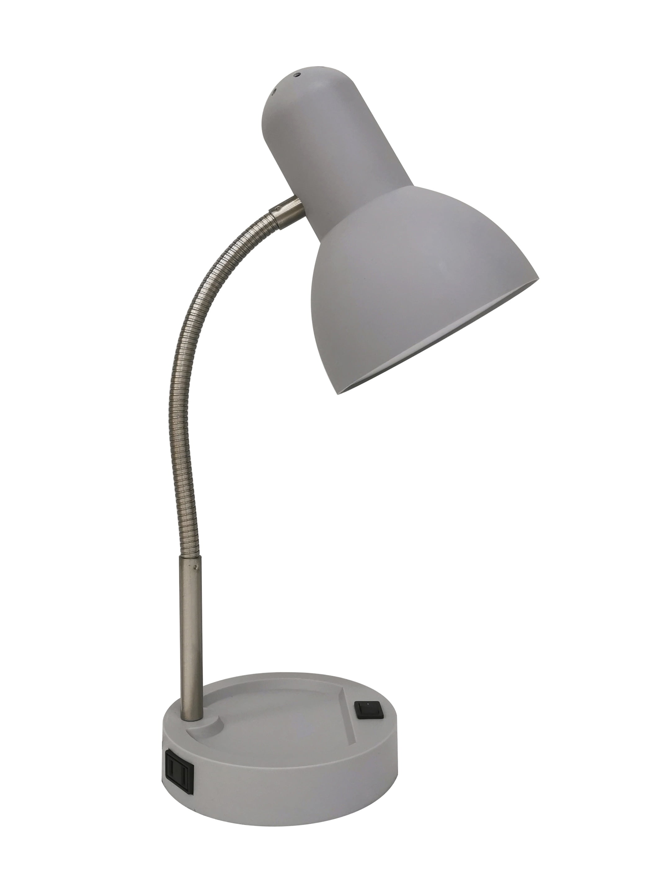 Mainstays 14.5” LED AC Powered Flexible Gooseneck Desk Lamp with Gray ...
