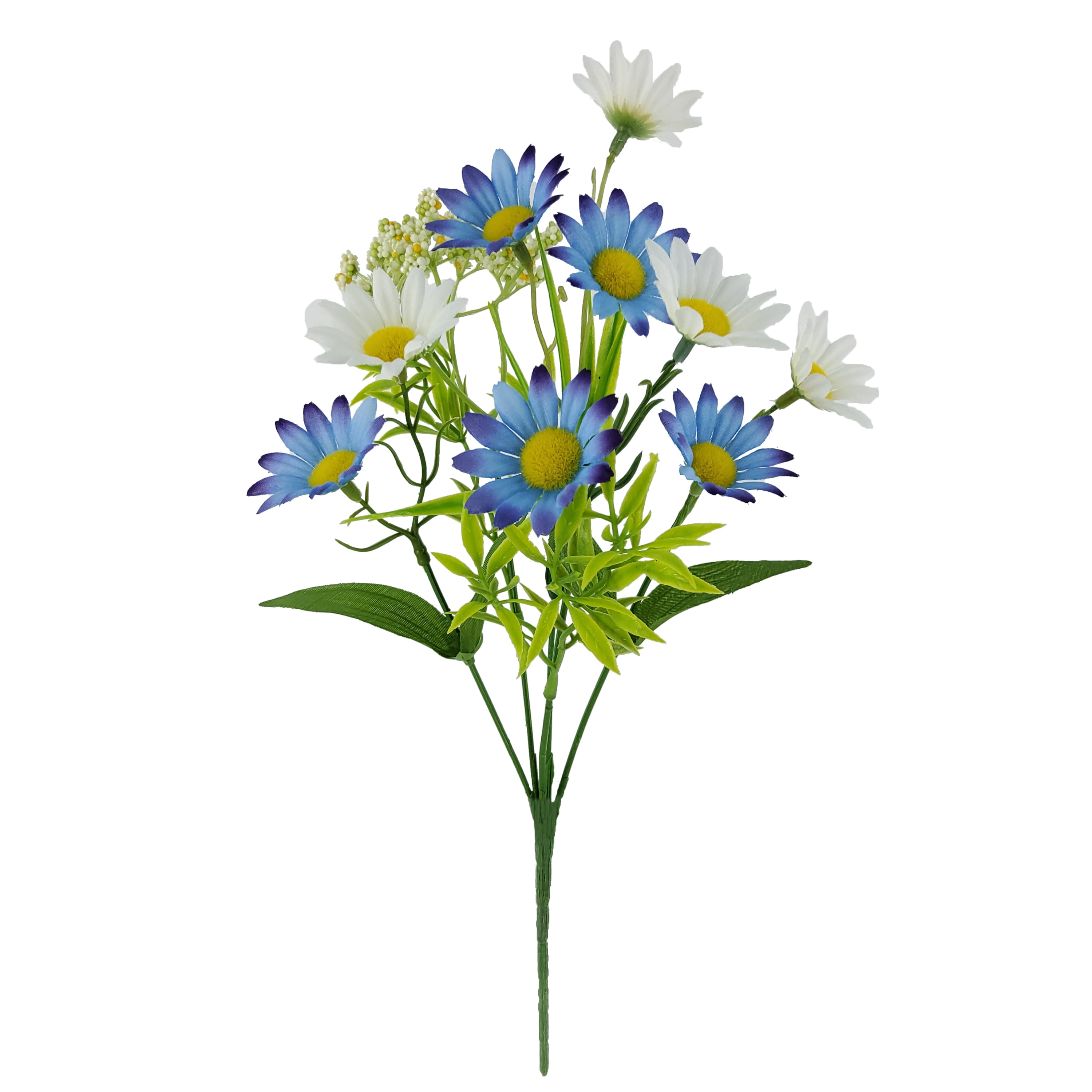 Mainstays 14-inch Indoor Artificial Daisy Pick, Blue and White ...