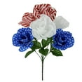 Mainstays 14in Indoor Artificial Patriotic Rose Pick Red White Blue ...