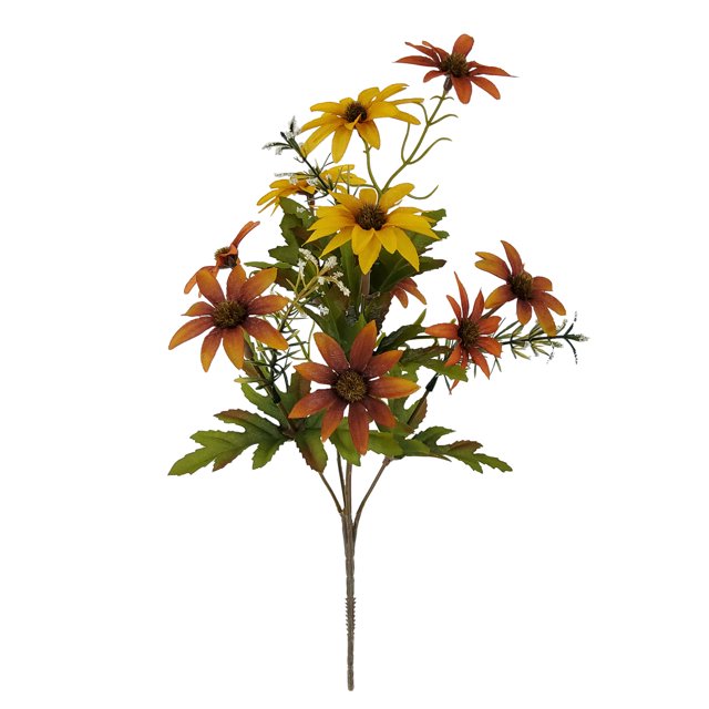 Mainstays 14in Indoor Artificial Yellow Rust Daisy Pick - Walmart.com