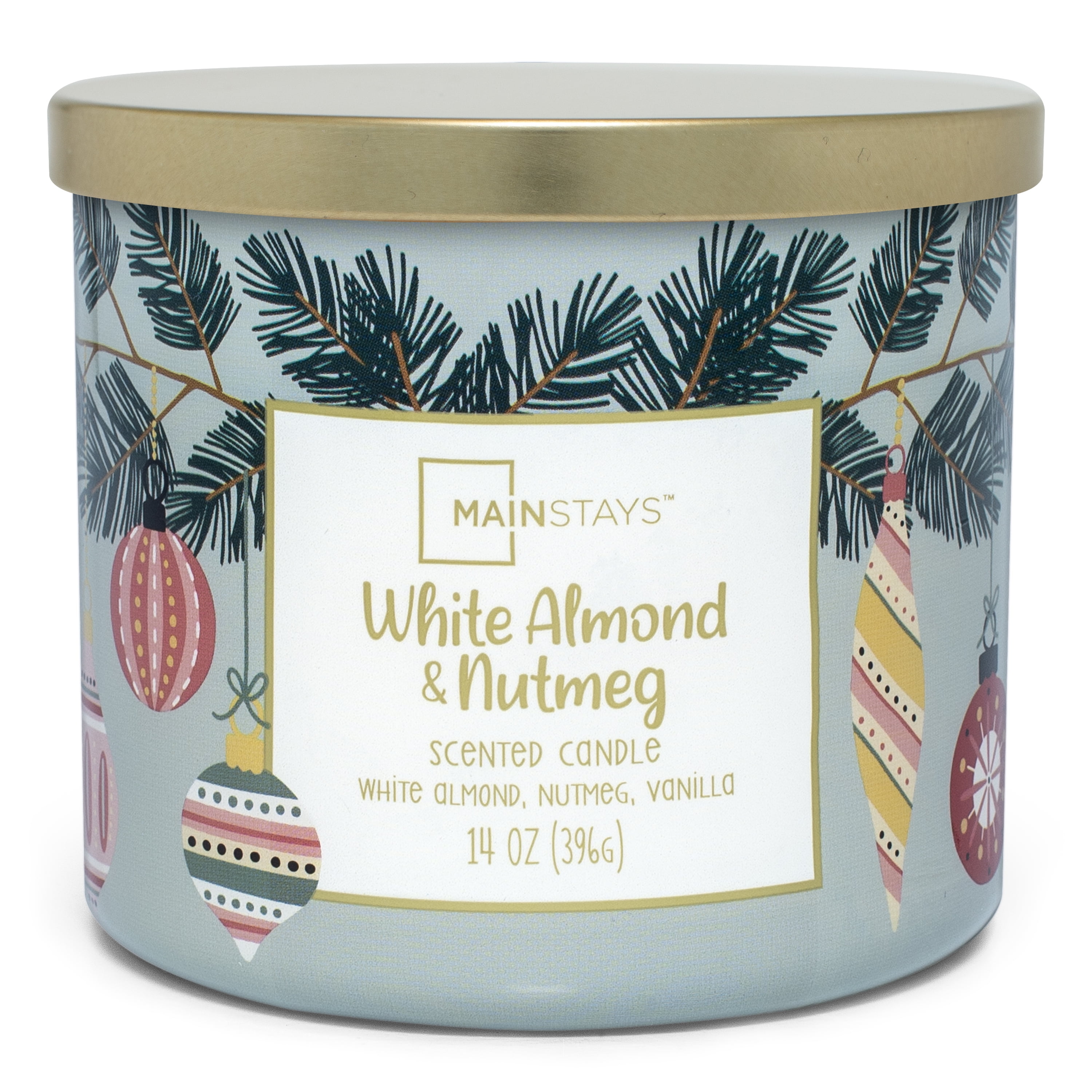 Mainstays White Almond & Nutmeg 3-Wick Candle - Walmart.com