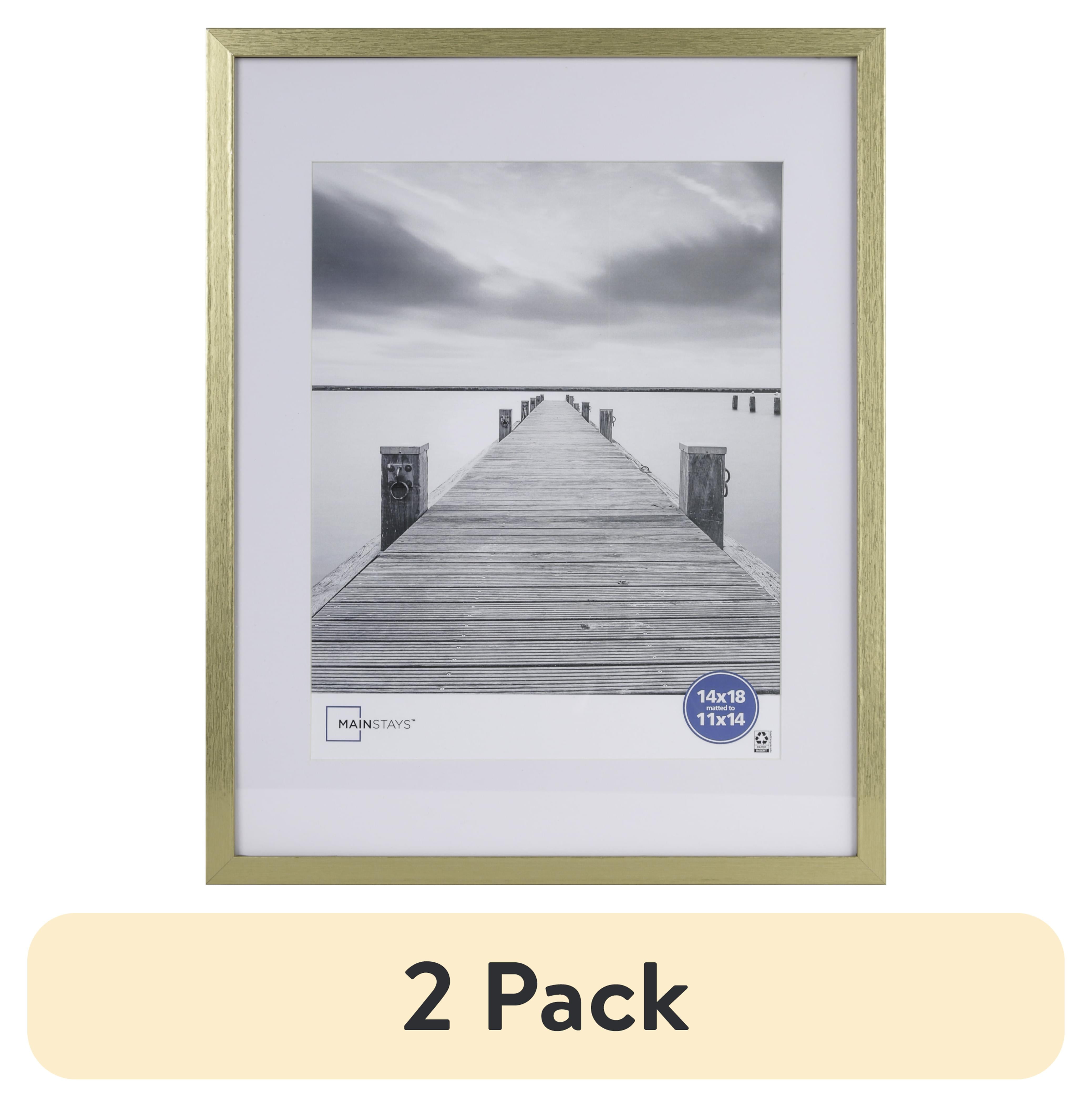 Mainstays 14x18 Matted to 11x14 Linear Gold Elegant Picture Frame 2 ...