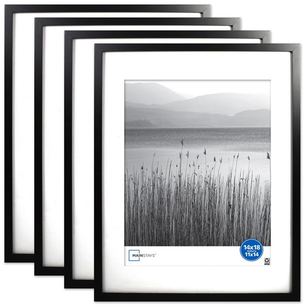 Mainstays 14x18 inch Matted to 11x14 inch Black 0.5" Gallery Wall ...