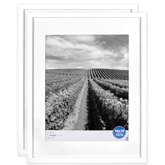 Mainstays 14x18 inch Matted to 11x14 inch White 0.5" Gallery Wall ...