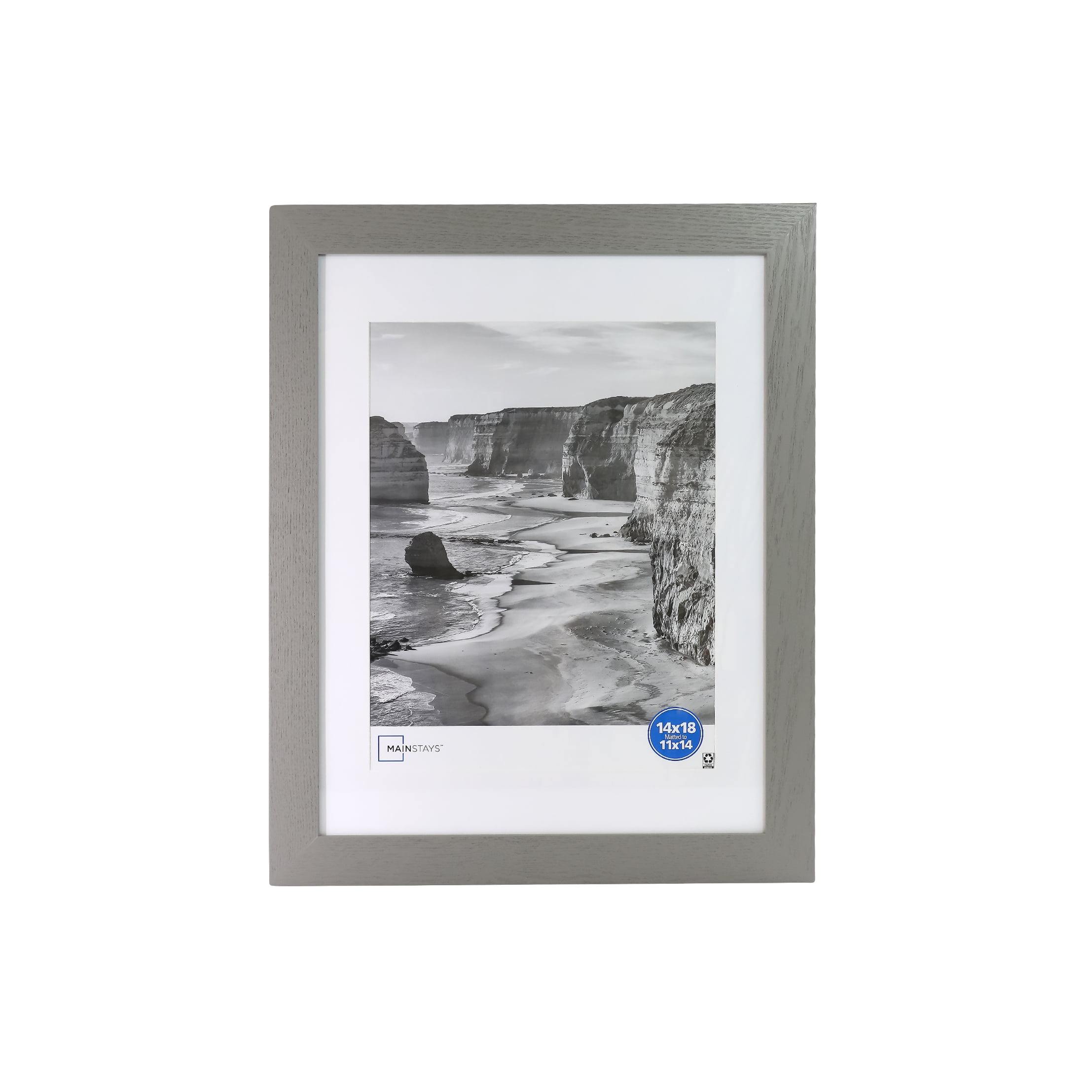 Mainstays 14x18 Matted to 11x14 Grey Gallery Wall Picture Frame for ...
